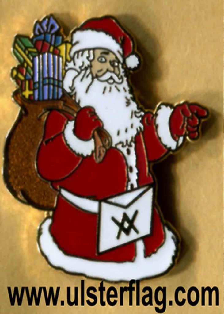 (060) SANTA CLAUS WEARING A MASONIC APRON LAPEL BADGE FREEMASON ...